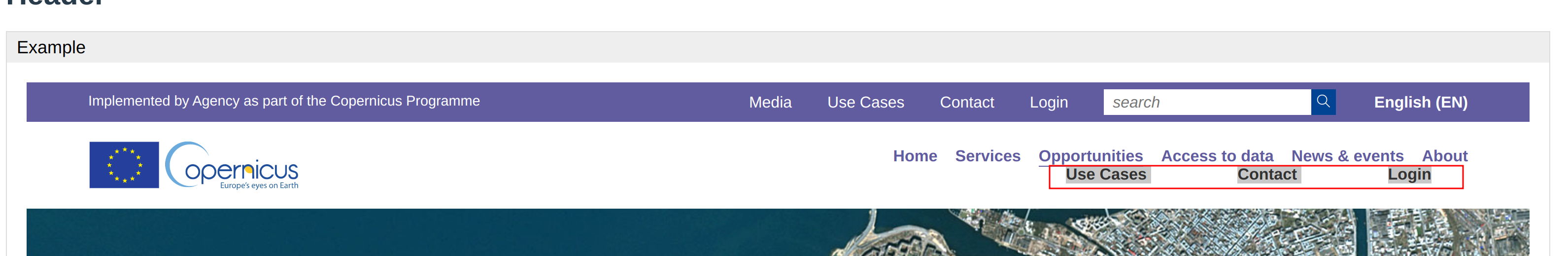 Hidden white menu in the page markup next to the main menu · Issue #1 · eu-copernicus/copernicus ...