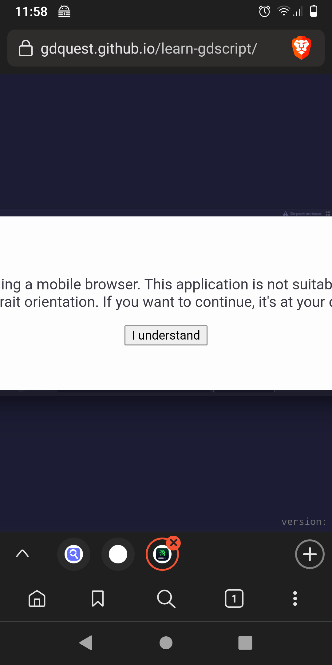 Warning, the app is not suitable on mobile device, is not fully readable · Issue #448 · GDQuest ...