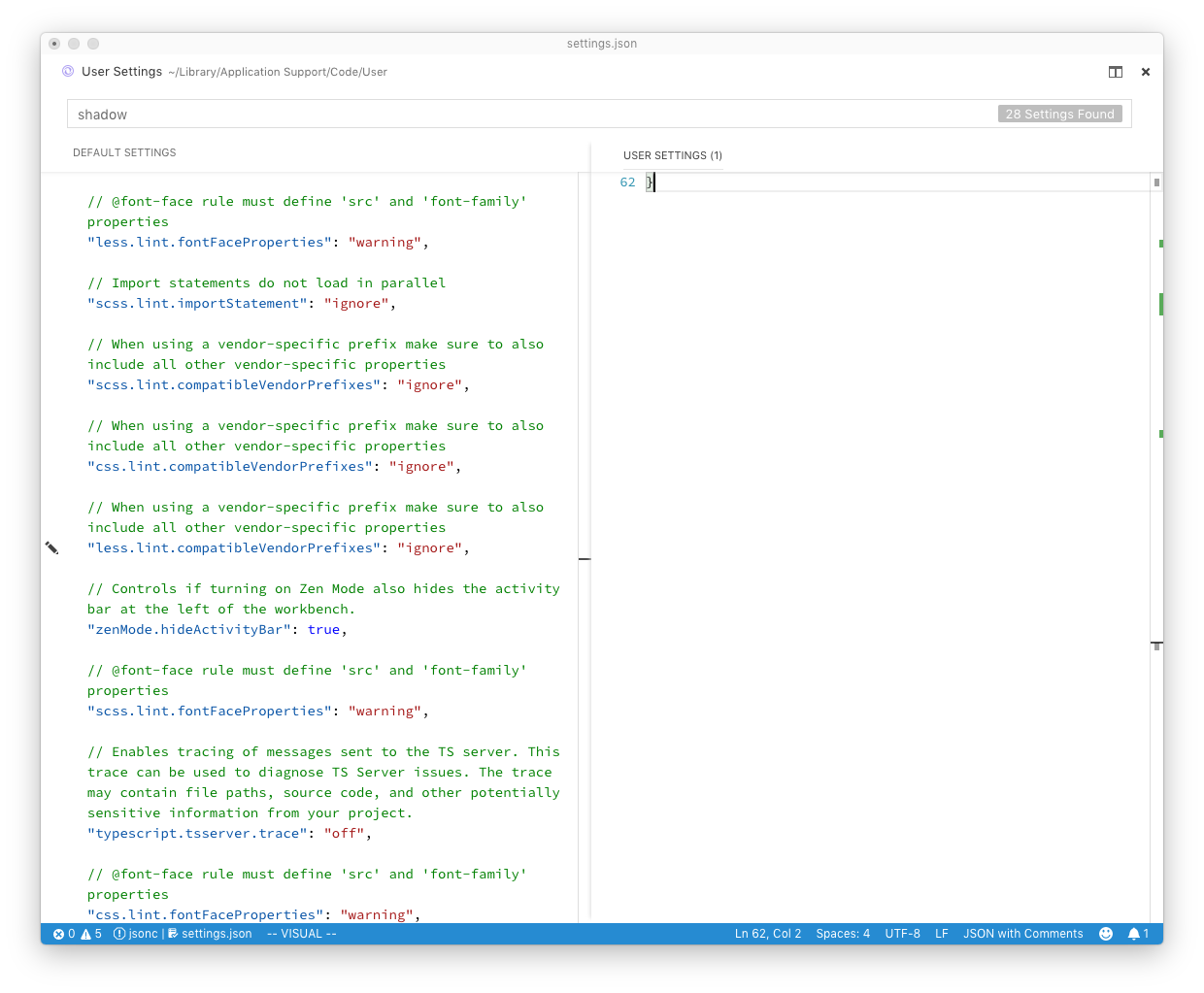 box-shadow on Preferences and Keyboard Shortcuts doesn't match theme ...