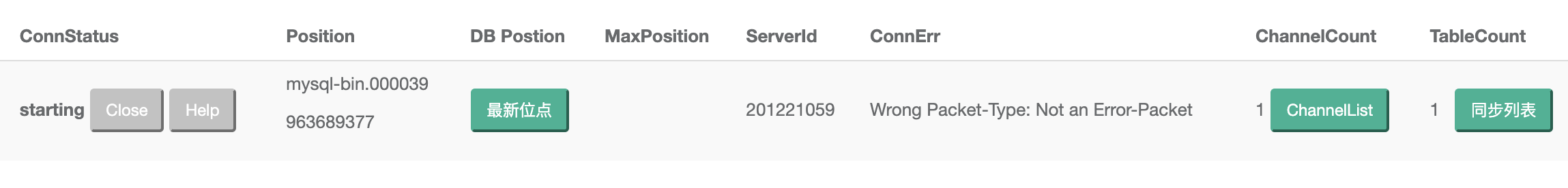 Mysql数据源一直starting，报Wrong Packet-Type: Not an Error-Packet · Issue #175 · brokercap/Bifrost · GitHub