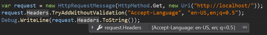 TryAddWithoutValidation works differently for HttpClient.DefaultRequestHeaders and ...