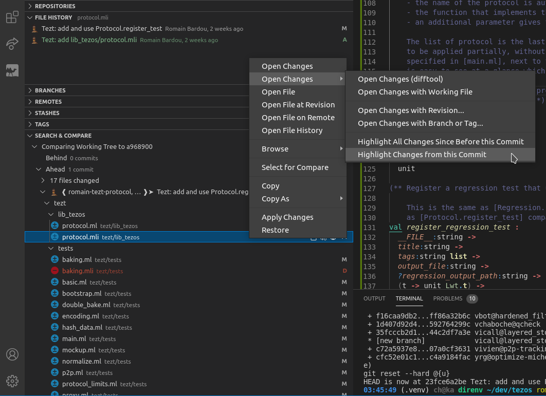 Git: Support to compare with arbitrary commit instead of the current ...