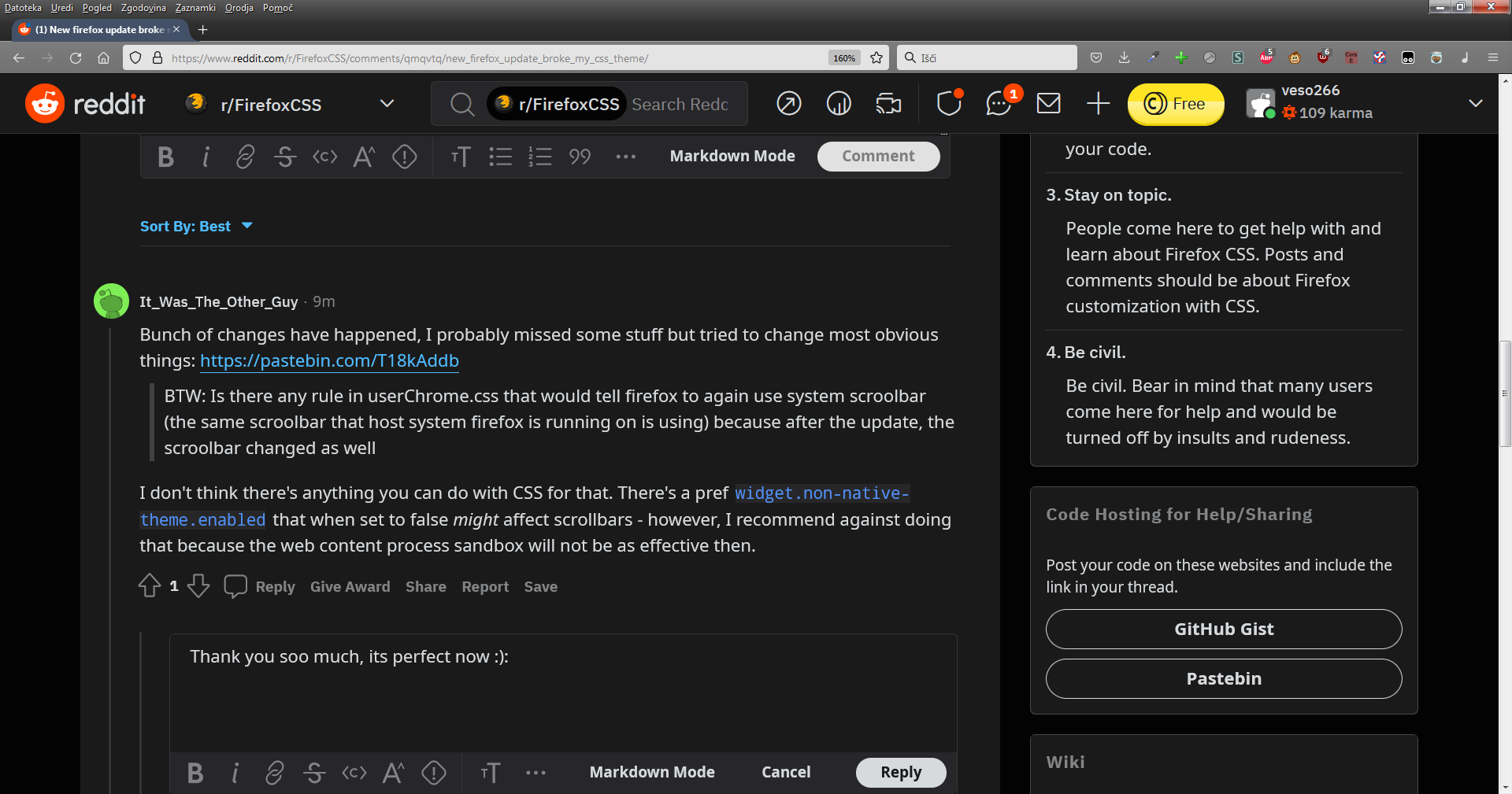 New firefox update broke my CSS theme : r/FirefoxCSS