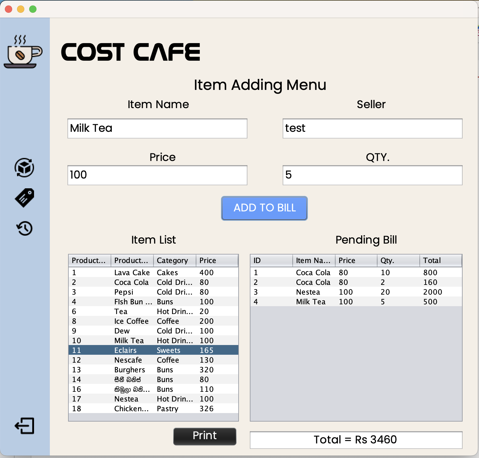 GitHub - DeegayuA/COST-CAFE: Java project done for 2nd year 1st sem.