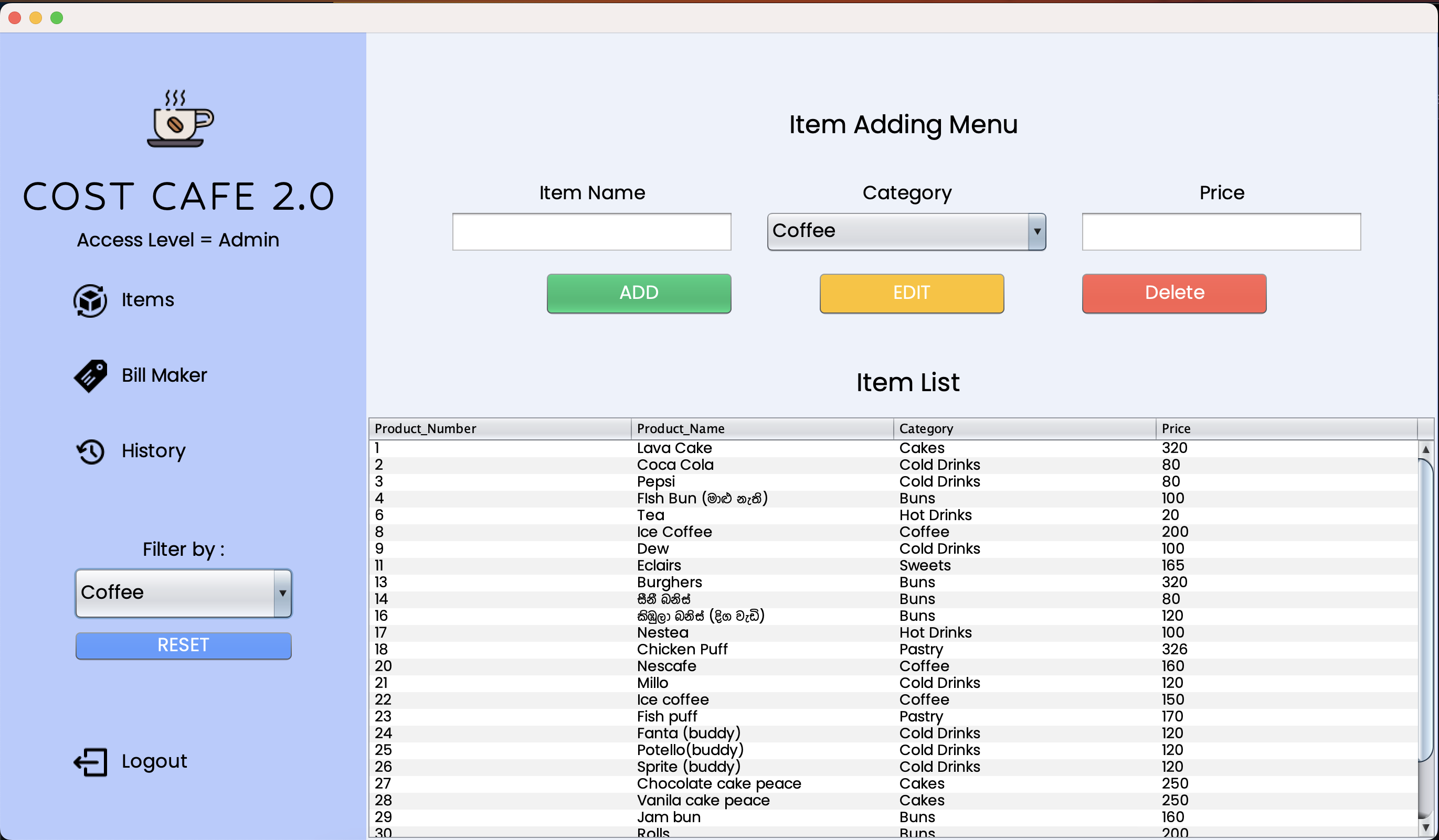GitHub - DeegayuA/COST-CAFE: Java project done for 2nd year 1st sem.