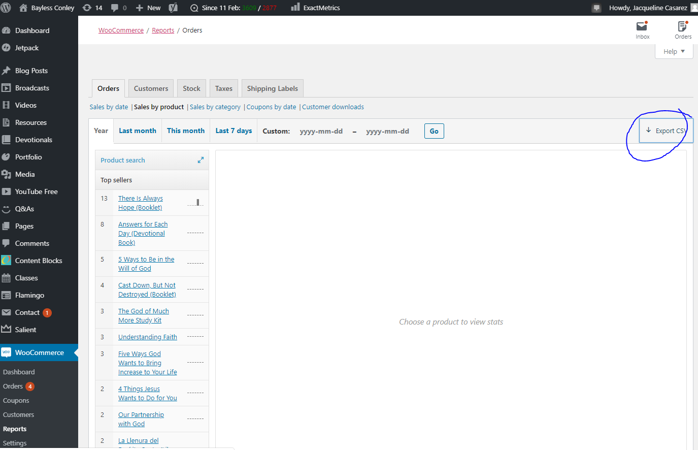 Export to CSV under Reporting does not work. · Issue #26160 · woocommerce/woocommerce · GitHub
