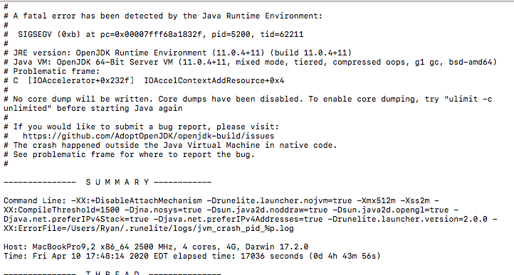 Client Crash: EXC_BAD_ACCESS (SIGABRT) · Issue #11246 · runelite ...