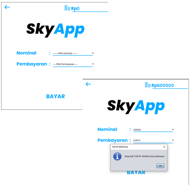 GitHub - ammarsufyan/SkyApp: Top-up application using Java Swing