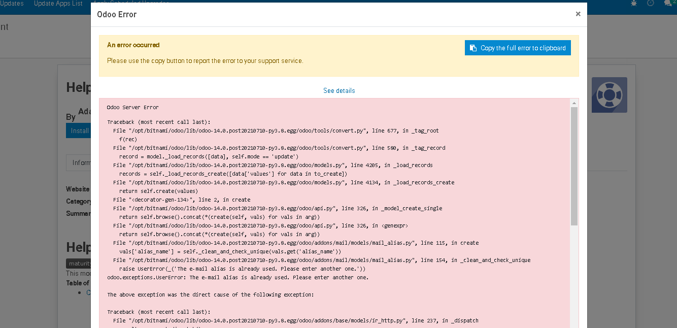 Error Install Helpdesk Management · Issue #250 · OCA/helpdesk · GitHub