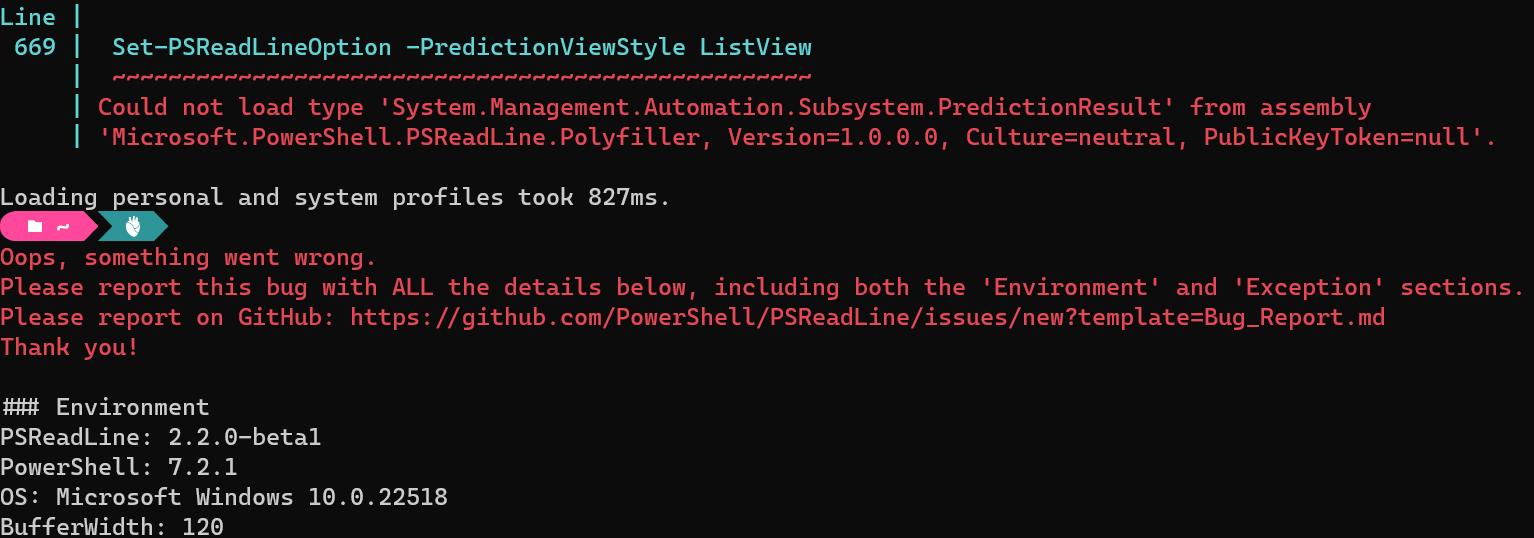 Bug in powershell 7.2.1 · Issue #3109 · PowerShell/PSReadLine · GitHub