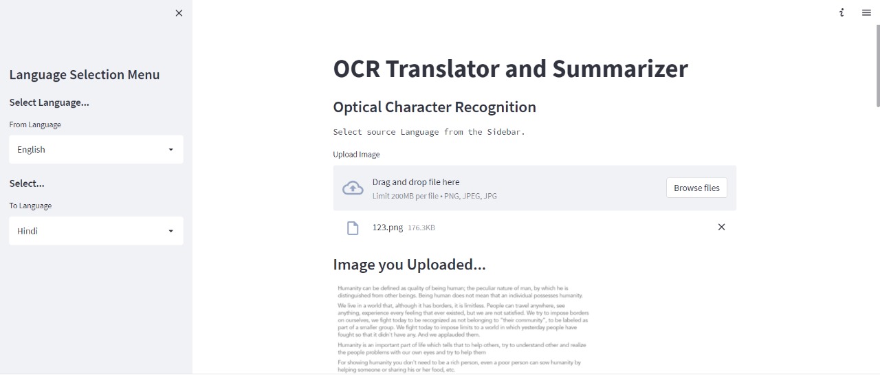 GitHub - Kirtibhanu07/OCR-translater-and-summarizer
