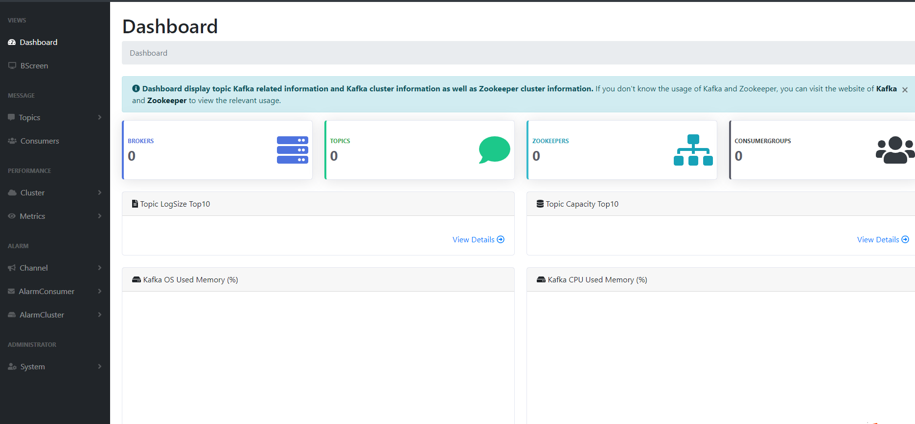 Dashboard界面无数据，zookeeper集群无法获取版本信息和角色信息，bscreen 显示数据残缺 · Issue #400 · smartloli/EFAK · GitHub