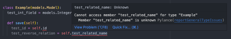 Pylance not type checking Django models as expected · Issue #3971 · microsoft/pylance-release ...