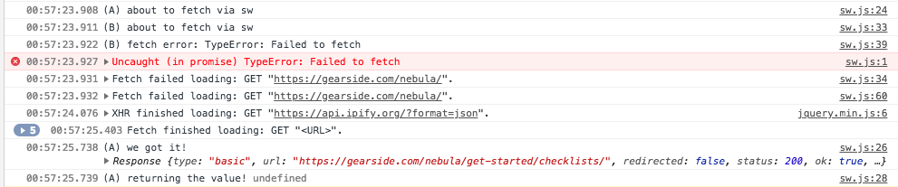 Fetch API in service worker fails on homepage even with domain whitelisted · Issue #173 ...