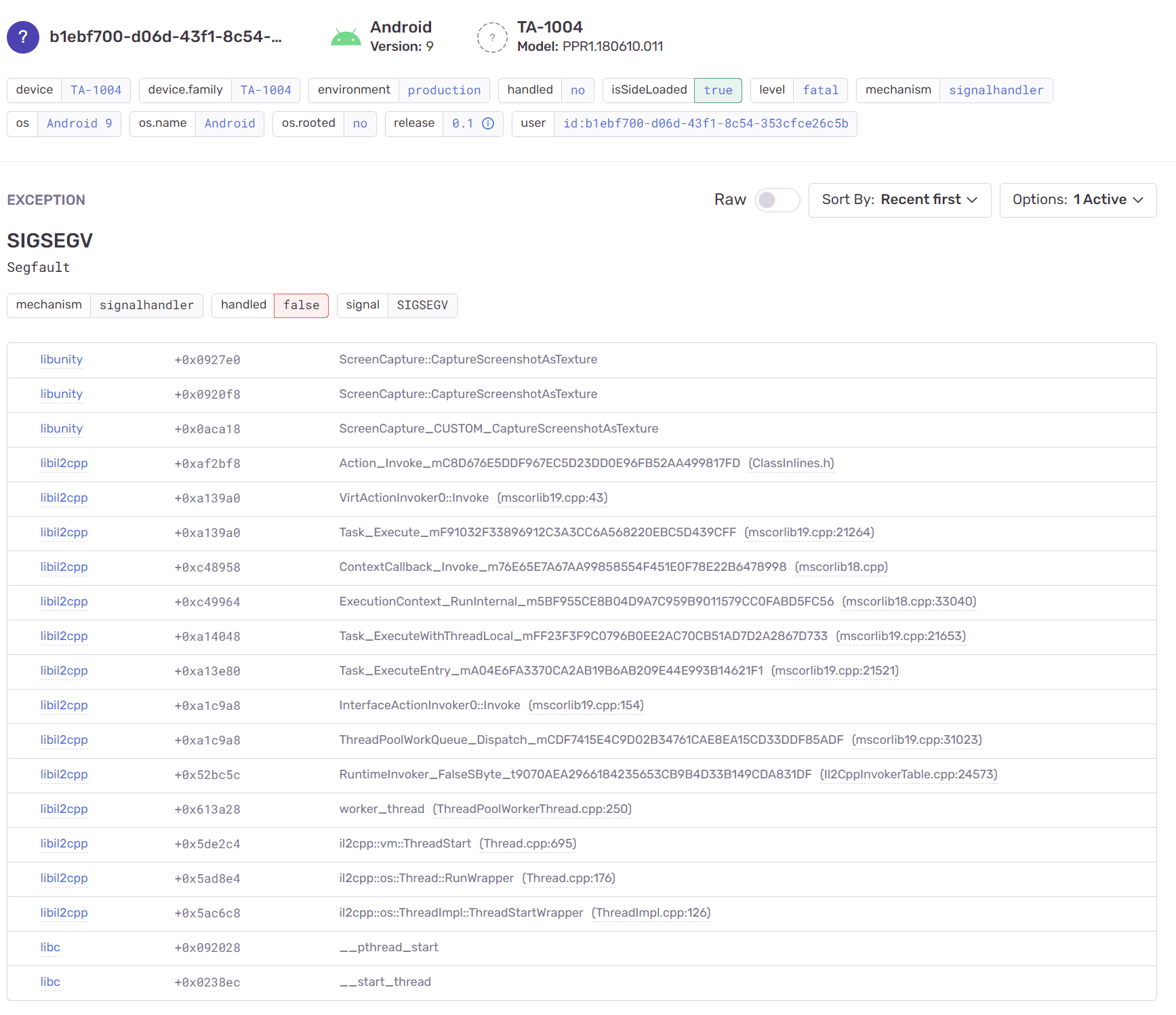 Error sending when exception thrown in new thread (callbacks also not on unity main thread when ...