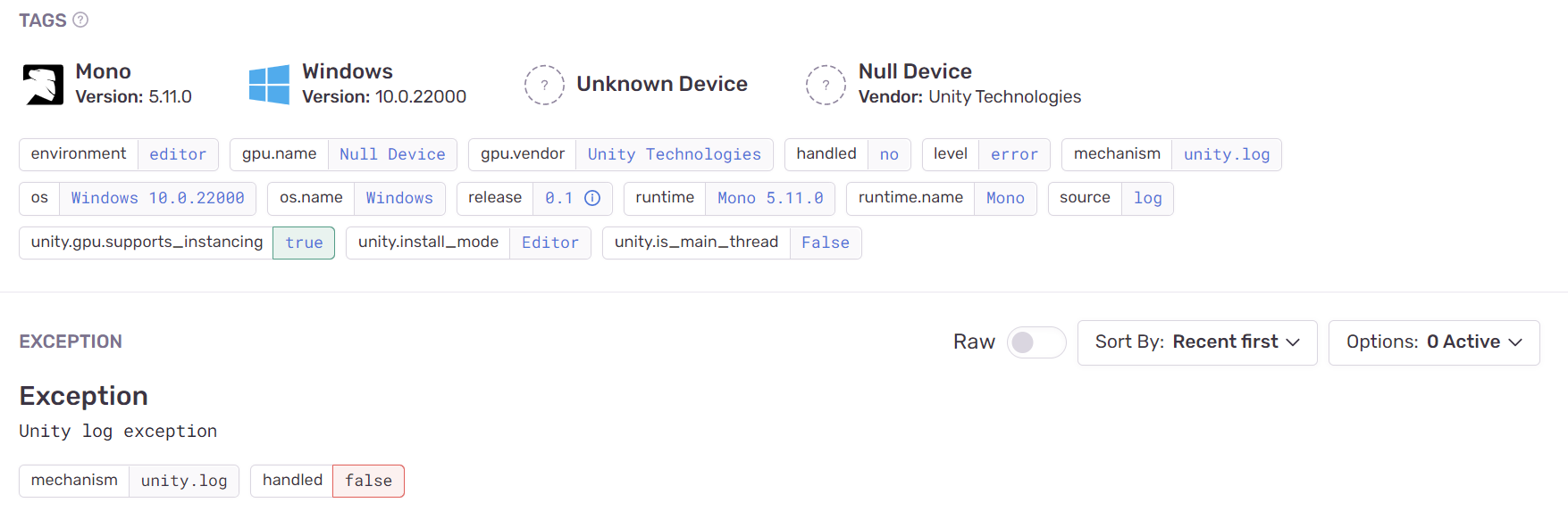 Align boolean tag values · Issue #680 · getsentry/sentry-unity · GitHub