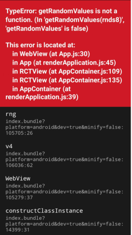 Error:crypto.getRandomValues() not supported? · Issue #1315 · react-native-webview/react-native ...