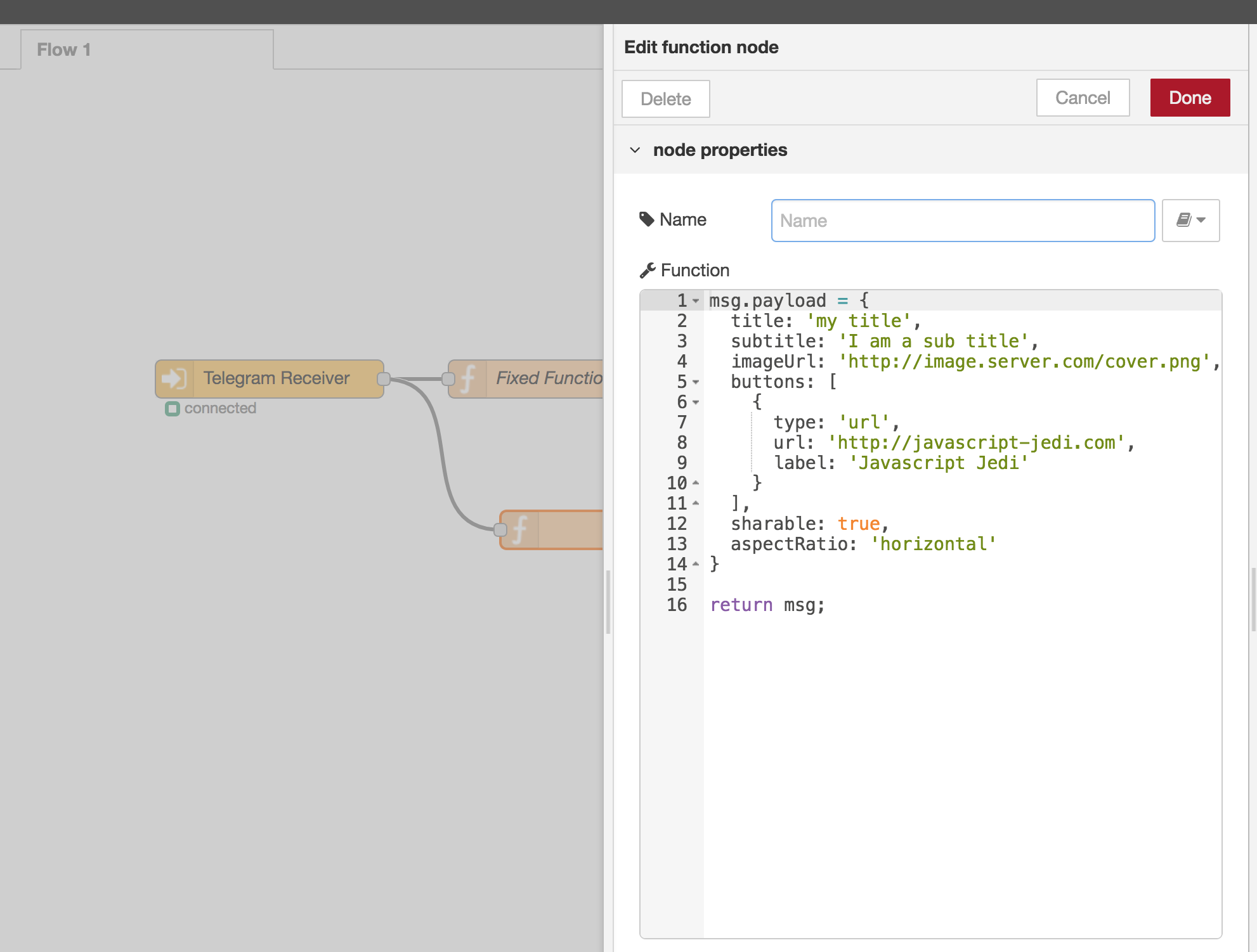 Programmatic function to send buttons · Issue #171 · guidone/node-red-contrib-chatbot · GitHub