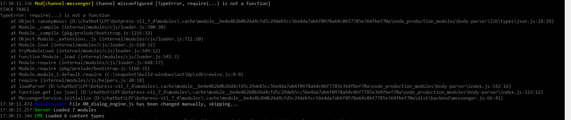 Channel misconfigured [TypeError, require(...) is not a function] from v11.7.1 · Issue #660 ...