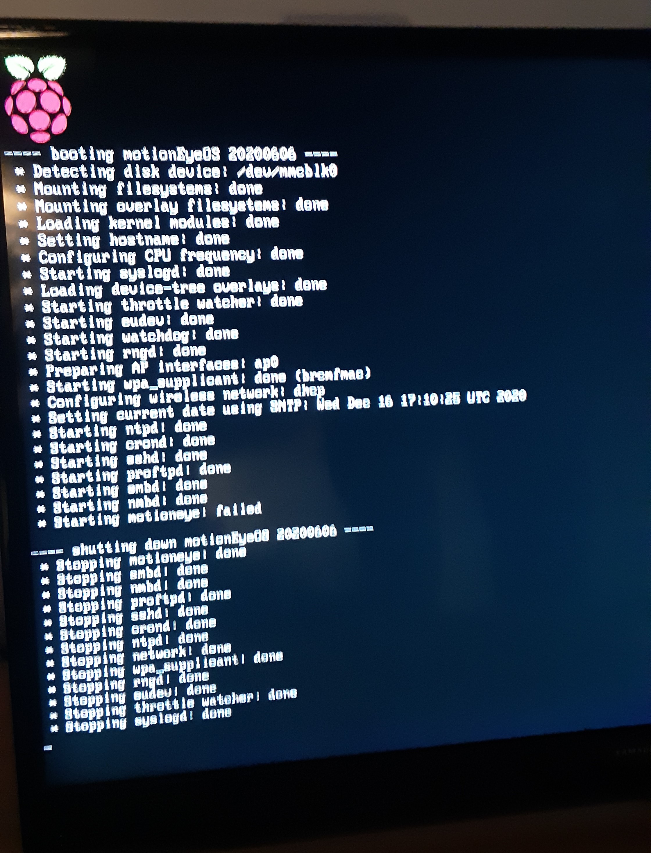 Fresh installation on Raspberry Pi Zero W: "starting motioneye: failed" · Issue #2607 ...