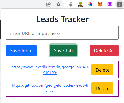 GitHub - georgelohcodes/leads-tracker: Leads Tracker Chrome Extension ...