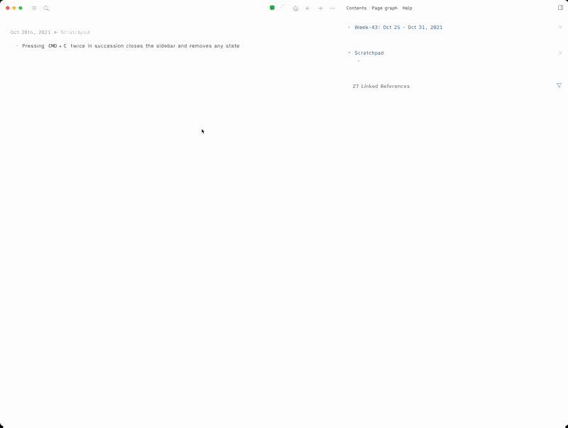 Pressing Cmd C Twice In Succession Closes The Sidebar And Removes Any State · Issue 3020