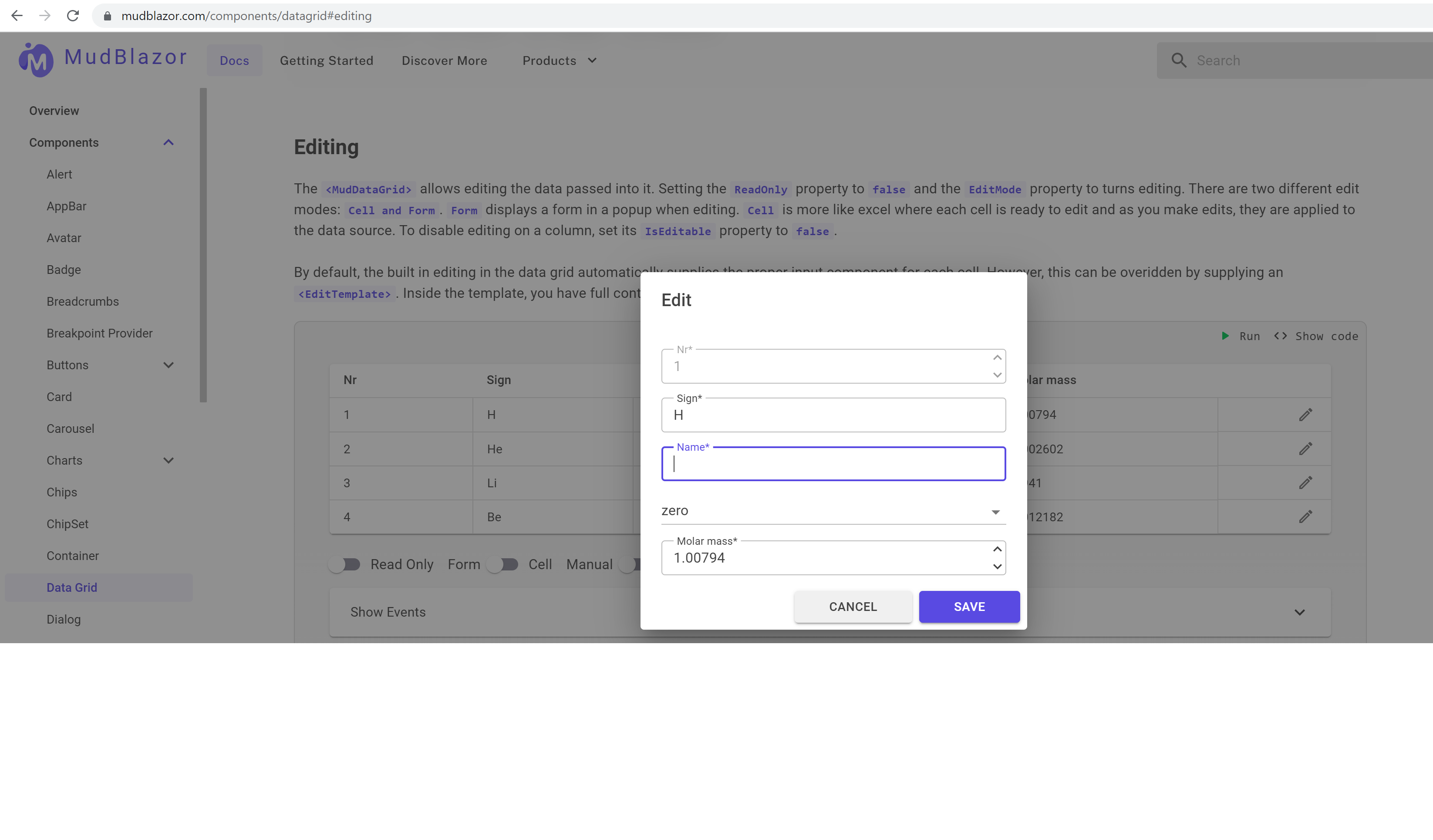 DataGrid - Form Editing Validations · Issue #5055 · MudBlazor/MudBlazor · GitHub