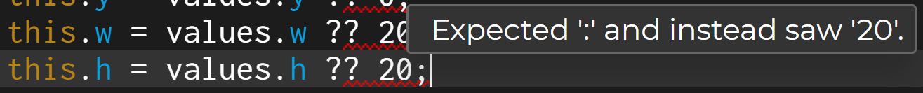 Nullish Coalescing Operator shows syntax error in editor · Issue #5347 · processing/p5.js · GitHub