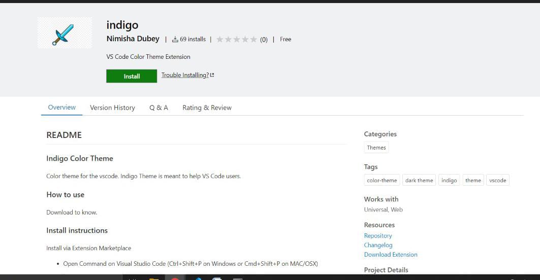 GitHub - nimishadebug/indigo-VS-Code-Theme: Hi, This is a VS Code Theme ...
