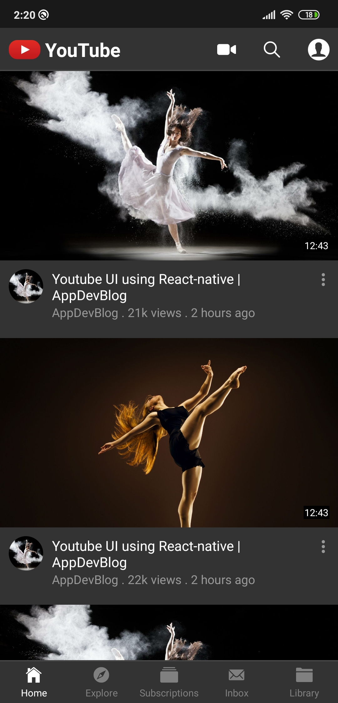 Github Appdevblogs Youtubeui Home Page Ui Using React Native