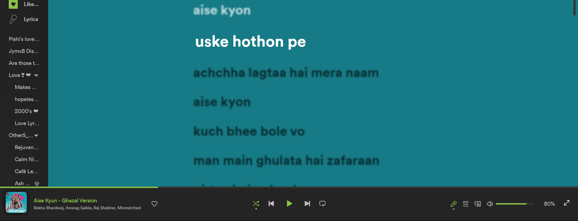 Spotify Romanizes Lyrics but LyricsPlus Won't, Even when the providers are same.... · Issue ...