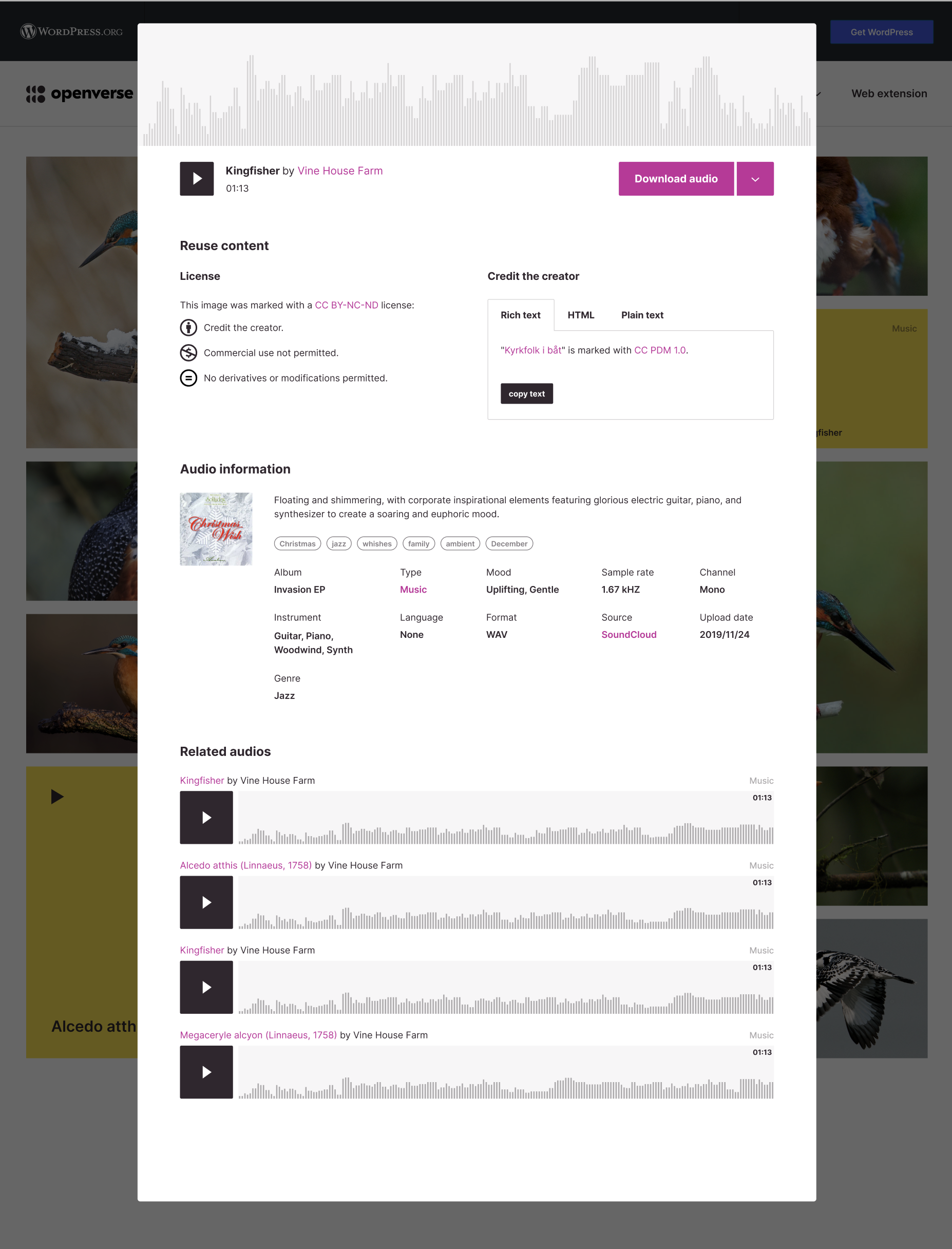 [Audio] Single result page for audio · Issue #119 · WordPress/openverse-frontend · GitHub