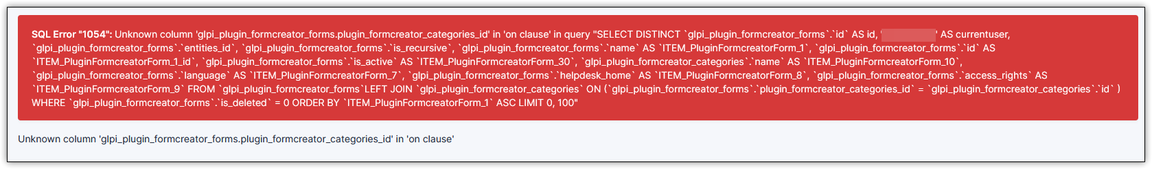GLPI 10 RC2 / Formcreator ALPHA 3 Unknown column 'glpi_plugin_formcreator_forms.plugin ...