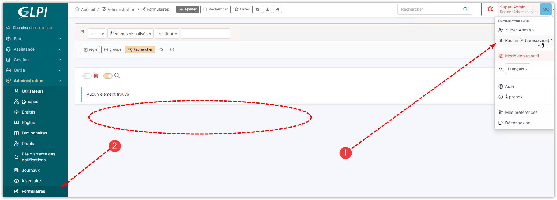[ GLPI 10 rc2 ] [Formcreator 2.13.0-alpha.4] - Can't see forms and no "form" menu in Assistance ...