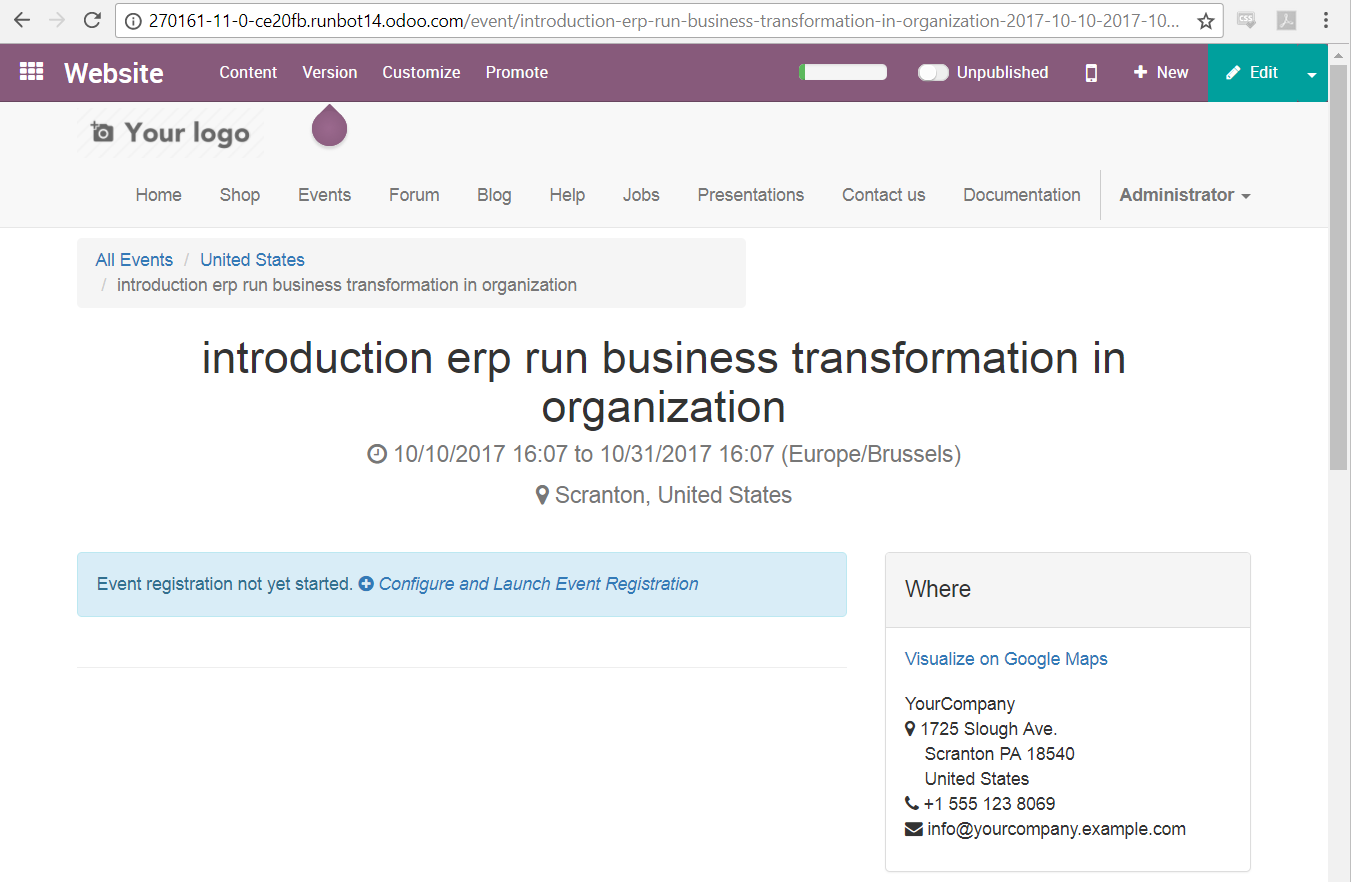 [11.0] Event : odoo.addons.website.models.ir_ui_view: Could not find view object with xml_id ...