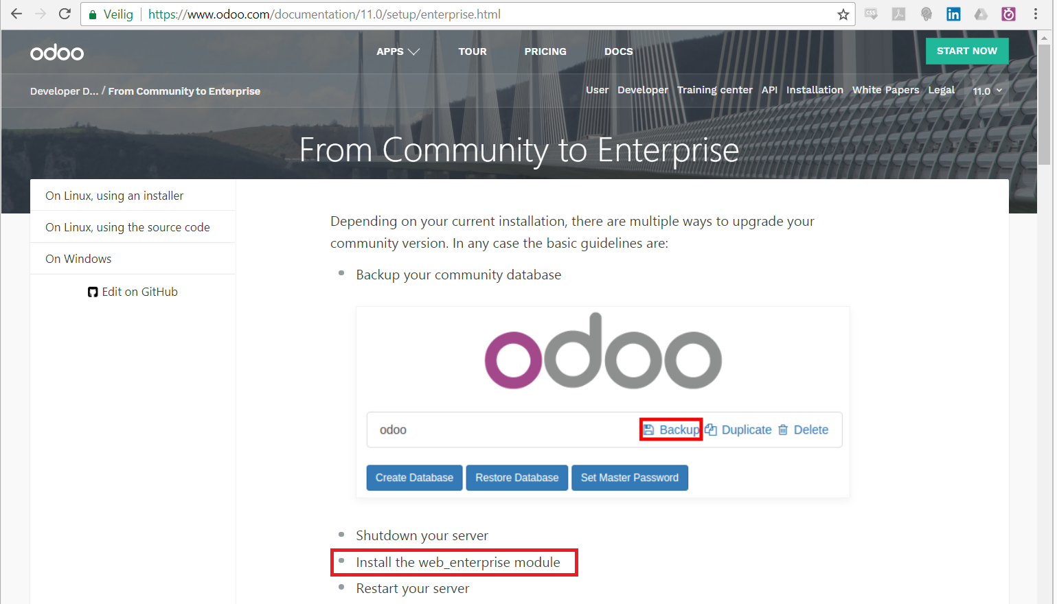 /doc/setup/enterprise.rst does not mention web_enterprise needs to be installed as well · Issue ...