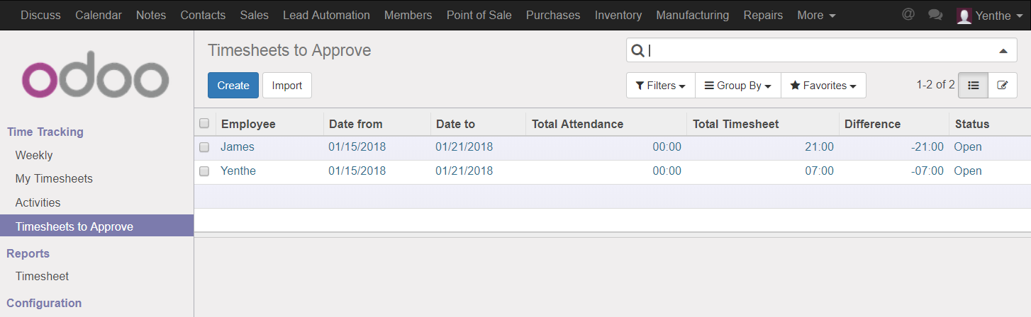 90 Hrtimesheet Unable To Add Timesheet For Other Employee · Issue 11677 · Odooodoo · Github 