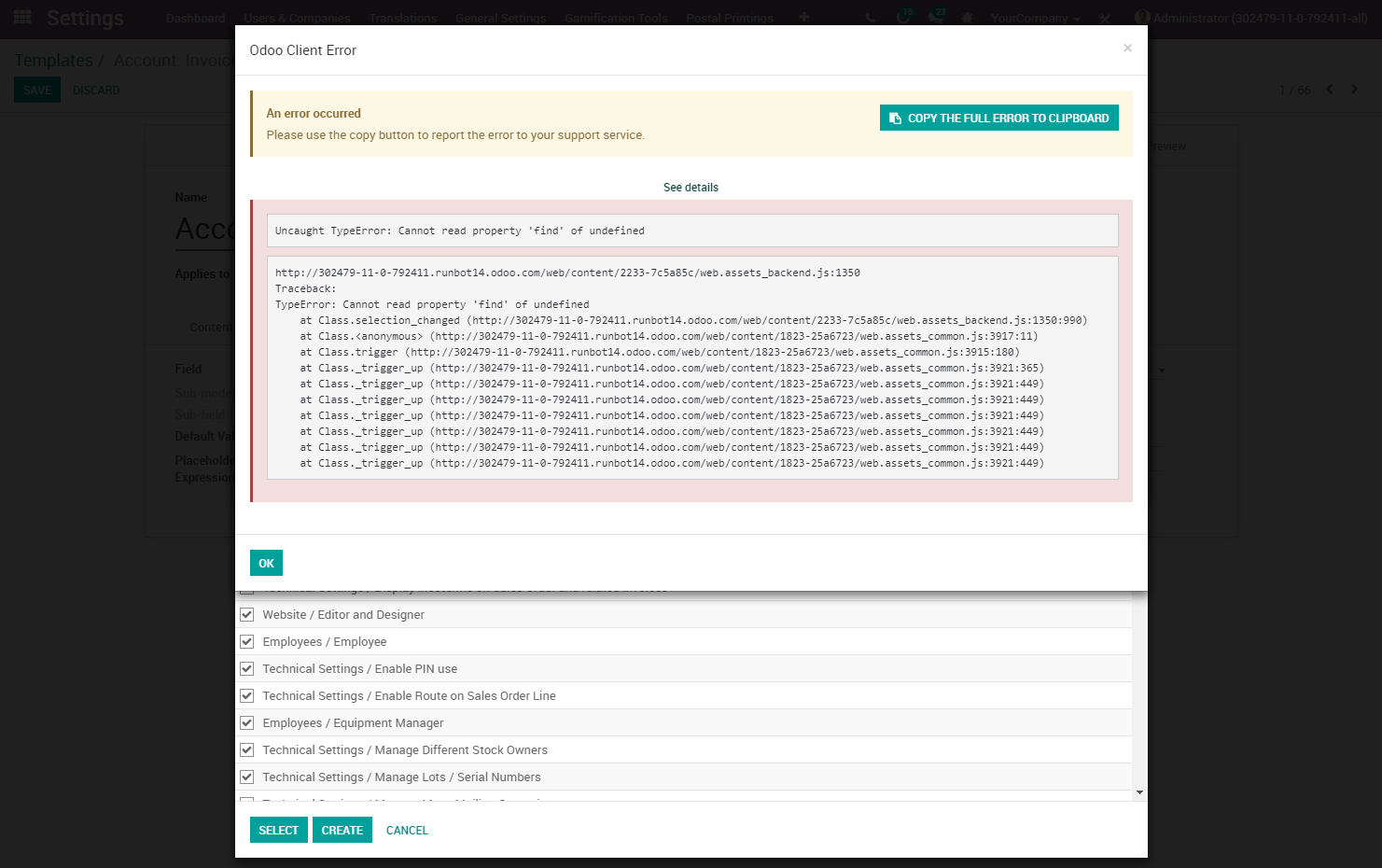 Odoov11e Traceback While Adding A Field And Selecting All Group In Email Template · Issue 