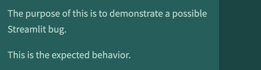 Within sidebar, newline ( \n ) syntax results in code block without use ...