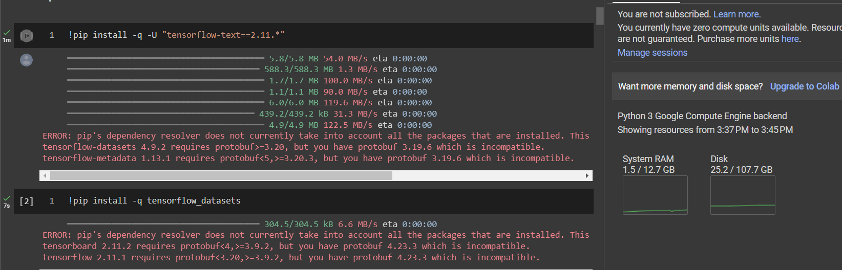 Unable to run Subword_tokenizer notebook · Issue #1165 · tensorflow ... Unable to run Subword_tokenizer notebook · Issue #1165 · tensorflow ...