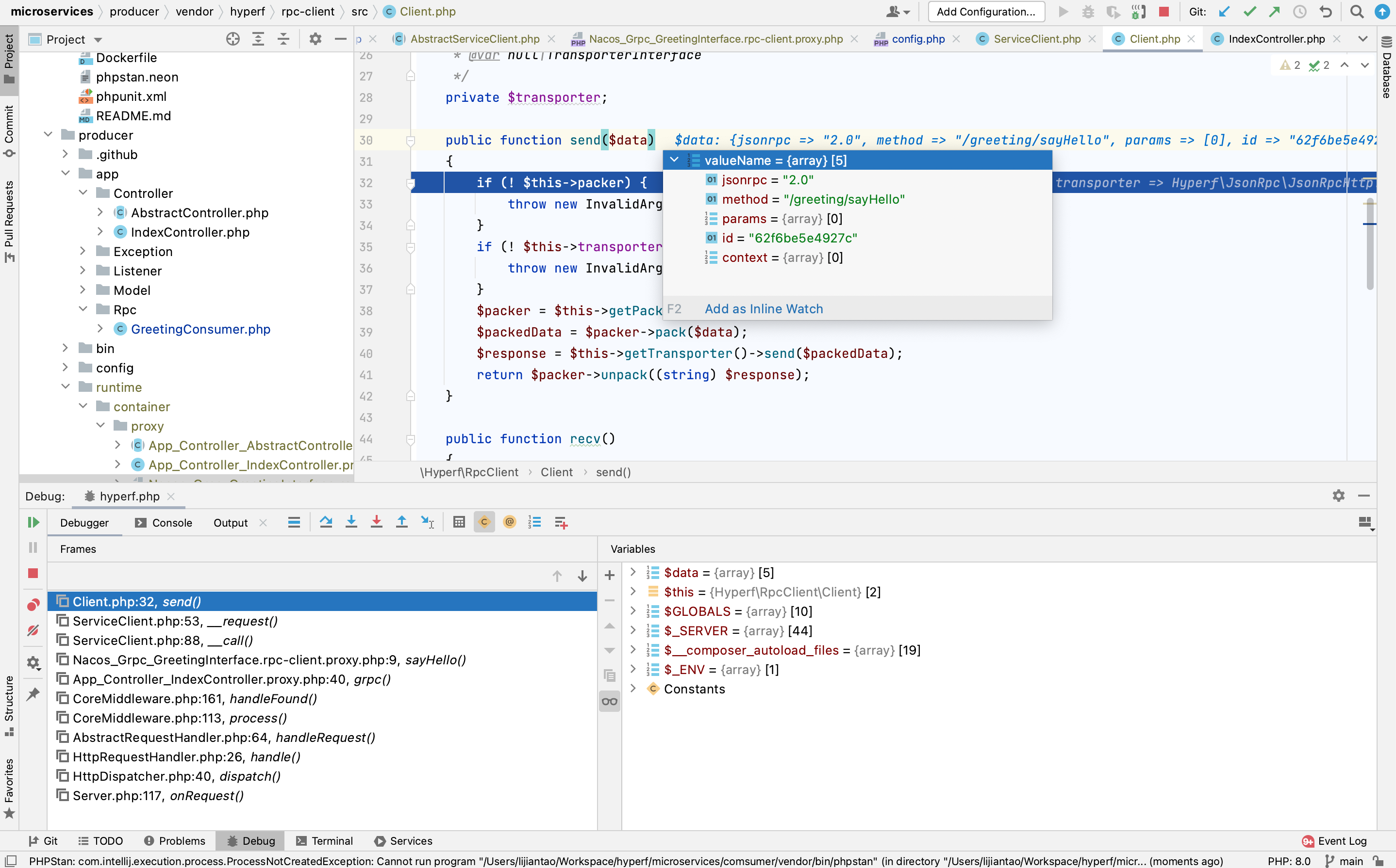 [QUESTIONS] 在本地测试微服务发起远程调用时，服务消费者控制台出现WARNING Protocol::recv_with_length_protocol · Issue #4985 ...
