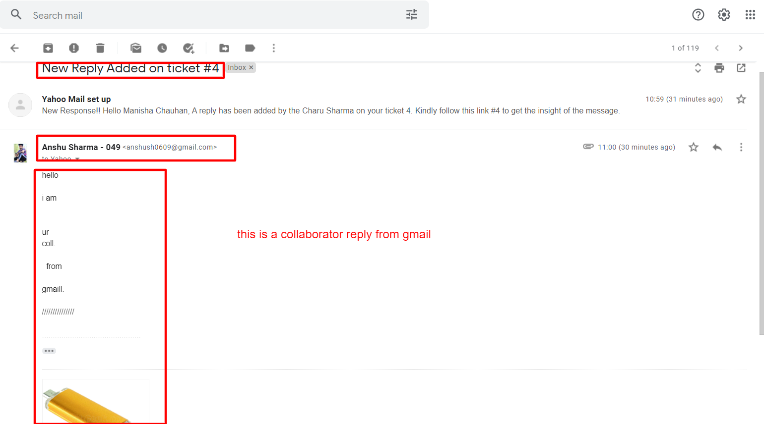 Reply from collaborator gmail so collaborator name is not showing · Issue #399 · uvdesk/core ...