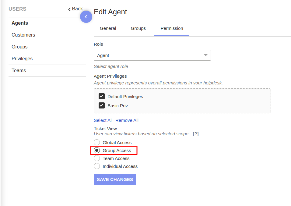 When used group access of agent and click on ticket after showing an error on agent side · Issue ...