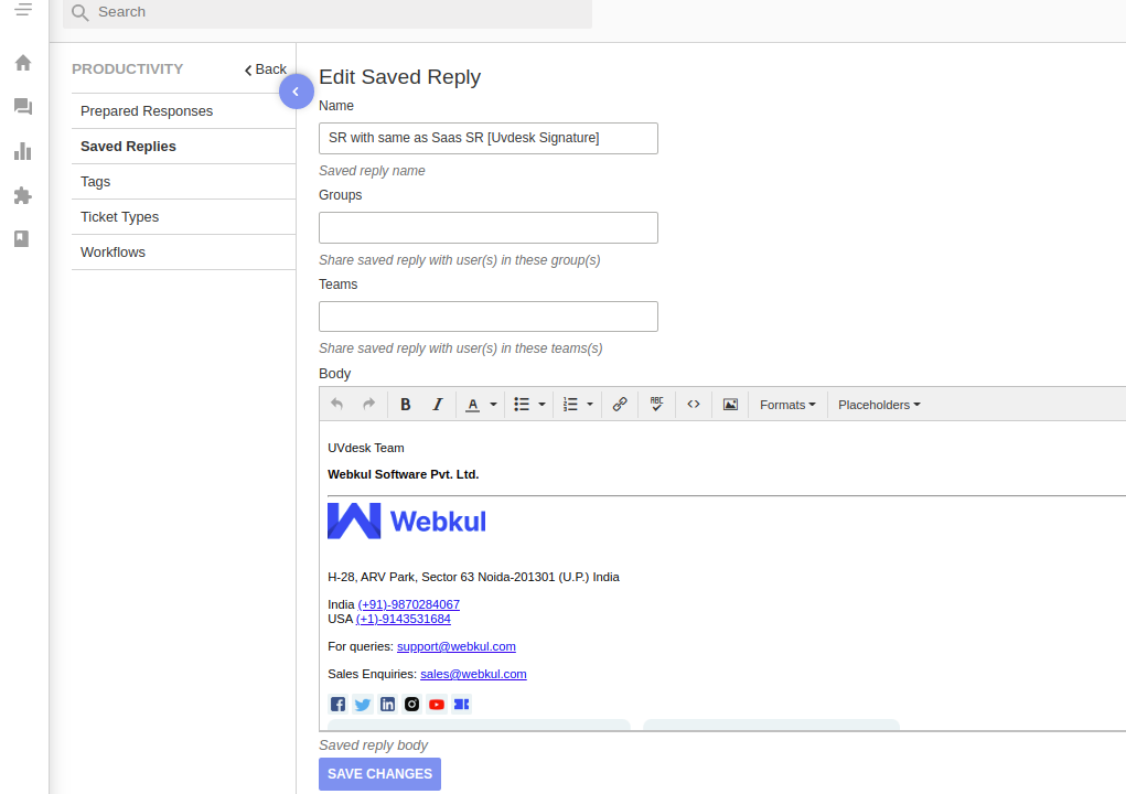 If saved Replies sharing without any group and team to another agent or administrator so here ...