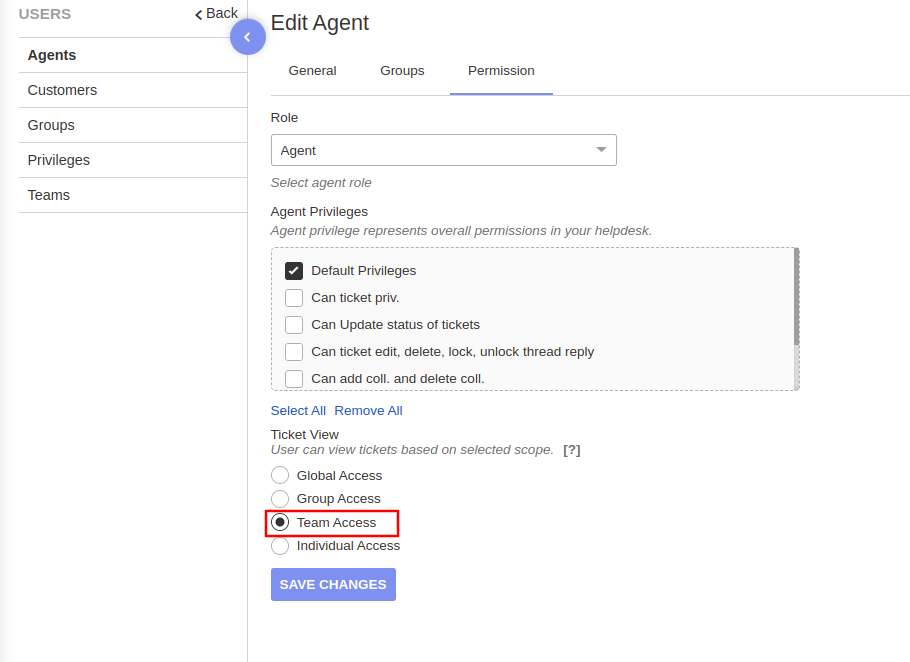 When used group access of agent and click on ticket after showing an error on agent side · Issue ...