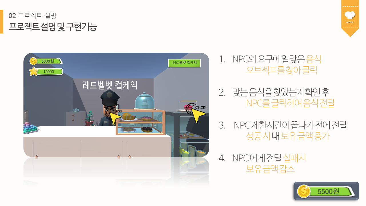 GitHub - Chana00/Hello-bakery: 대학교 유니티강의 프로젝트 - Hello, Bakery! ) 마우스로 화면을 돌려 손님들에게 알맞은 음식을 전달하는 ...