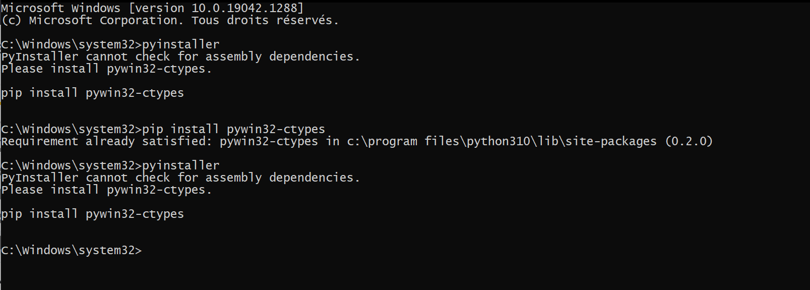 PyInstaller cannot check for assembly dependencies. · Issue #6340 · pyinstaller/pyinstaller · GitHub