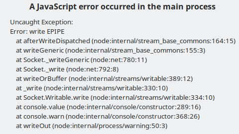 1.31.2 javascript error: write EPIPE, when searching, editing, saving changes · Issue #2588 ...