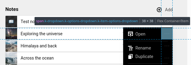 Rightmost area of dropdown item triggers hidden button below · Issue ...