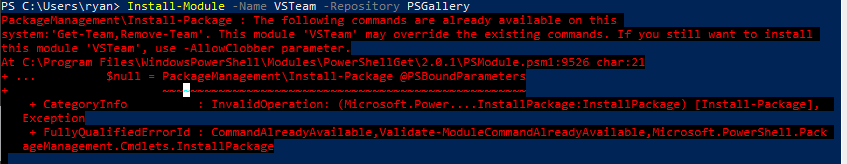 Command name clashes with some commands in the MicrosoftTeams module · Issue #130 ...